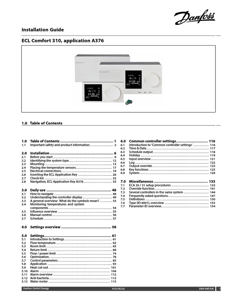 ECL310 Manual | PDF | Temperature | Sensor