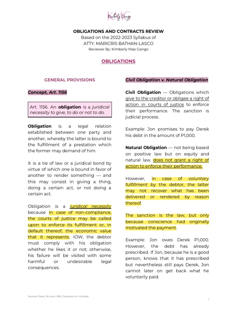 Modules 1 and 2 KMG Oblicon Reviewer | PDF | Negligence | Law Of Obligations