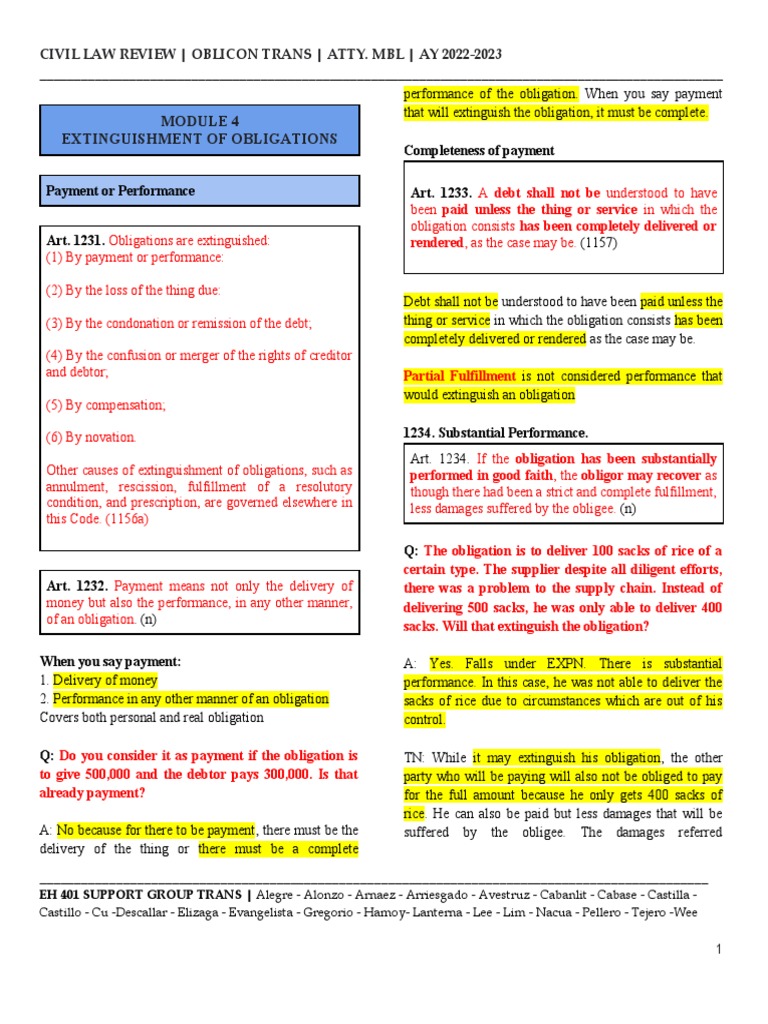 Eh 401 SG Mod 4 Complete Oblicon Rev Trans | PDF | Payments | Debt