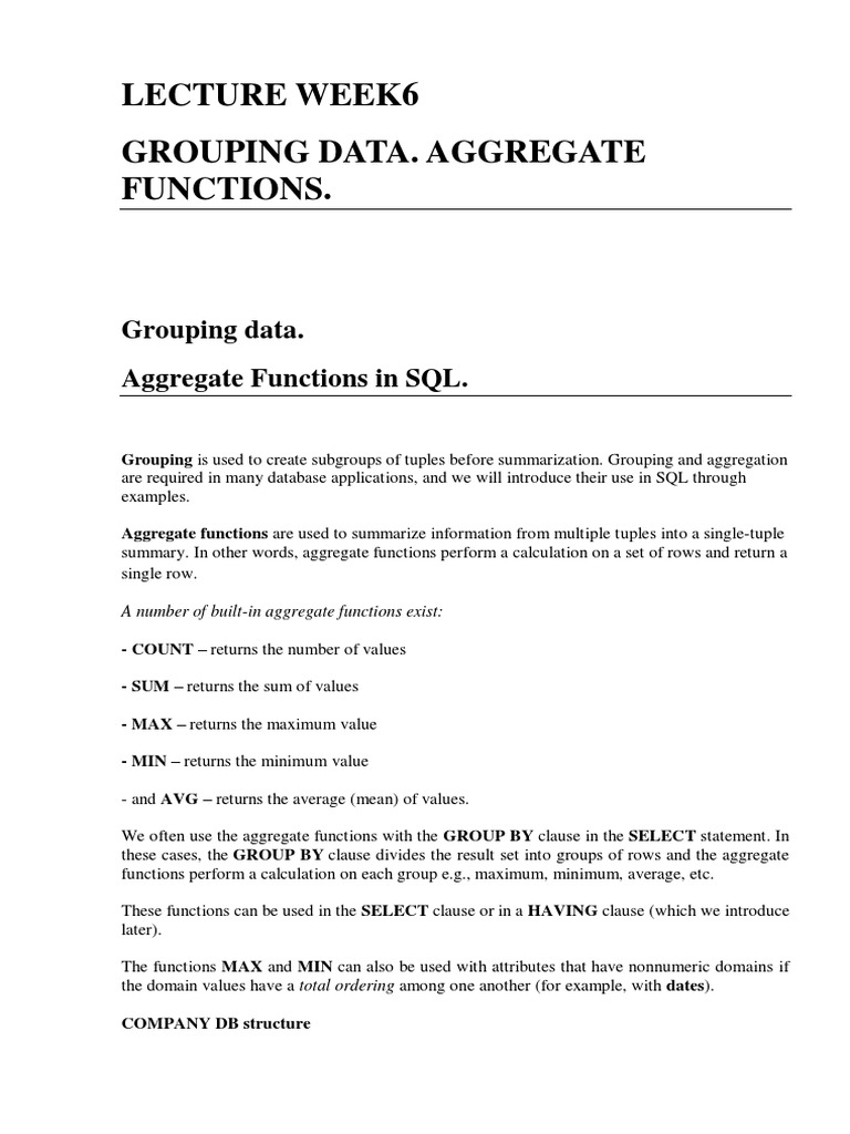 Lecture Week6 Pdf Computer Science Data Management