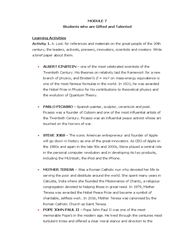 Inspiring Individuals: A Report on Historical Figures and a Student ...