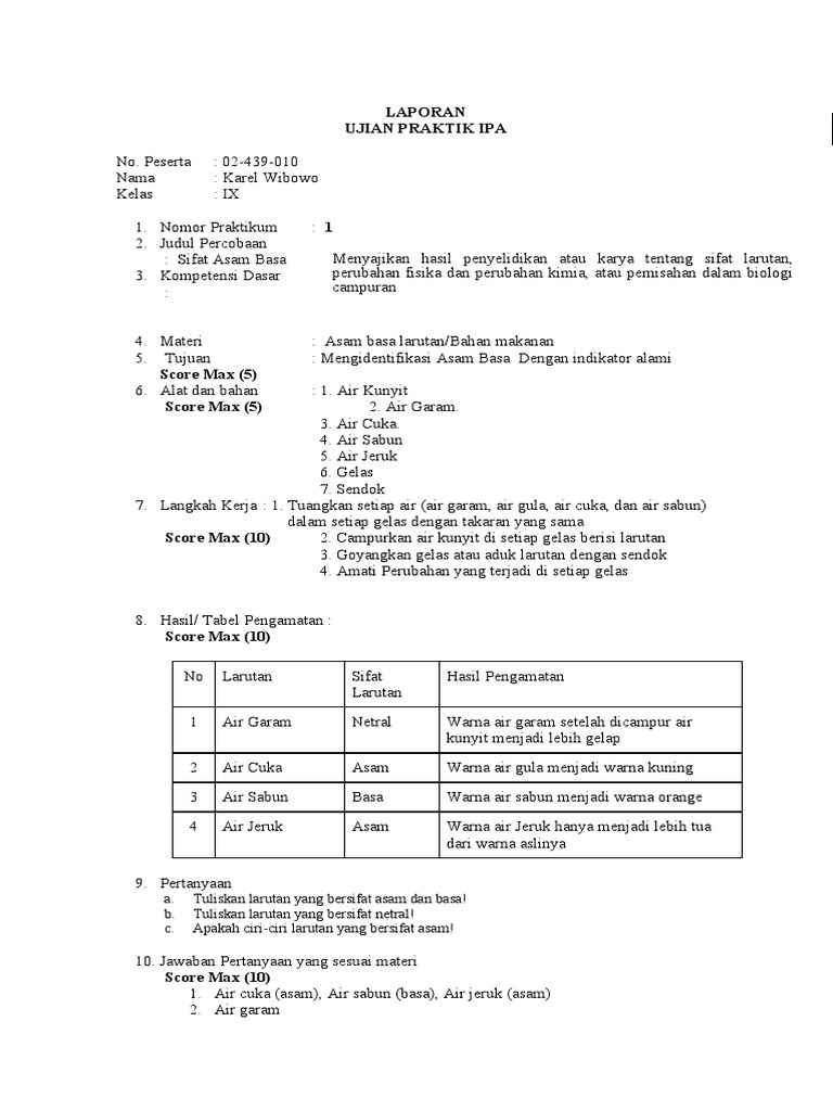 Laporan Ujian Praktik Biologi | PDF