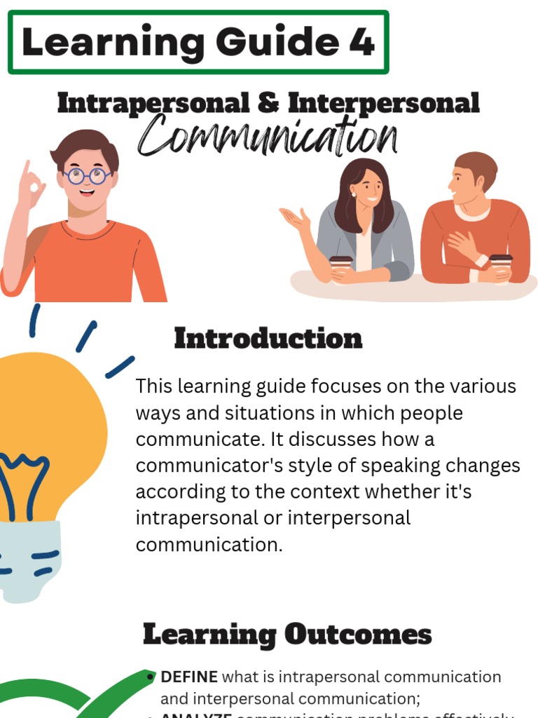 LG4 Intrapersonal and Interpersonal Communication | PDF | Interpersonal Communication ...