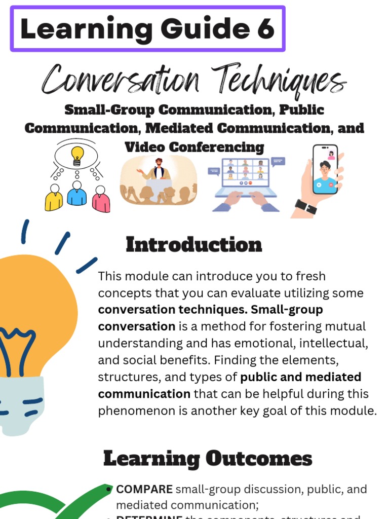 LG6 Conversation Techniques | PDF | Mass Media | Computer Mediated ...