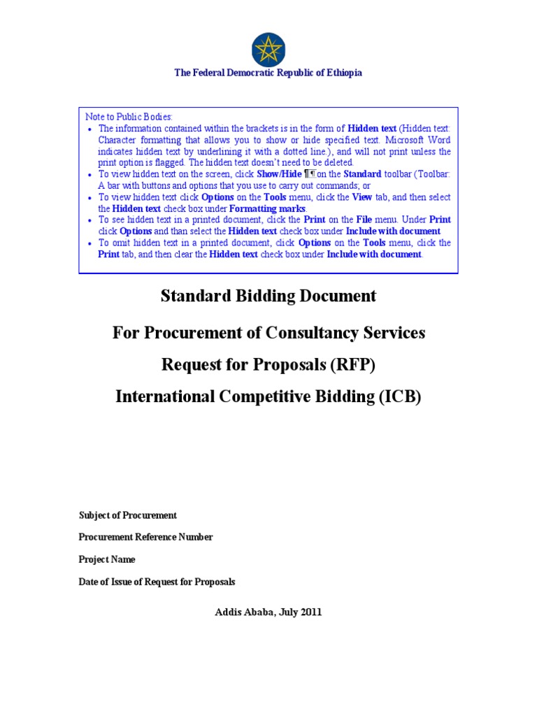 SBD Consultancy (ICB) - November-Final | Download Free PDF | Consultant | Request For Proposal