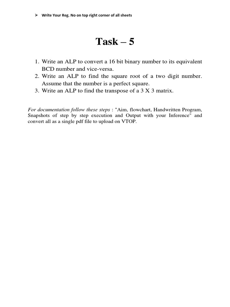 Task - 5: For Documentation Follow These Steps: "Aim, Flowchart ...