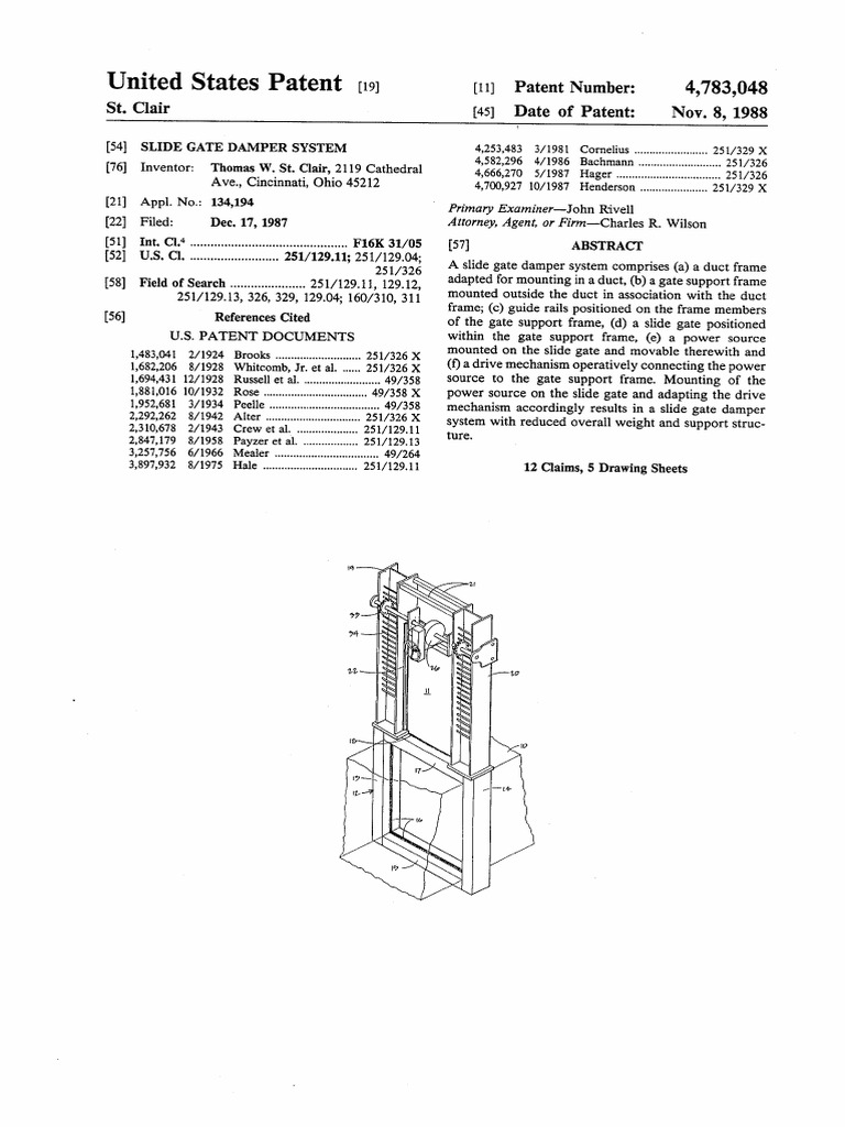 Slide Gate Damper System Design | PDF | Duct (Flow) | Gear