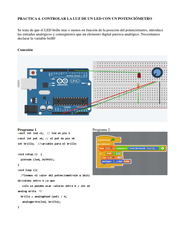 P2.3. Brillo Usando Un Potenciometro | PDF