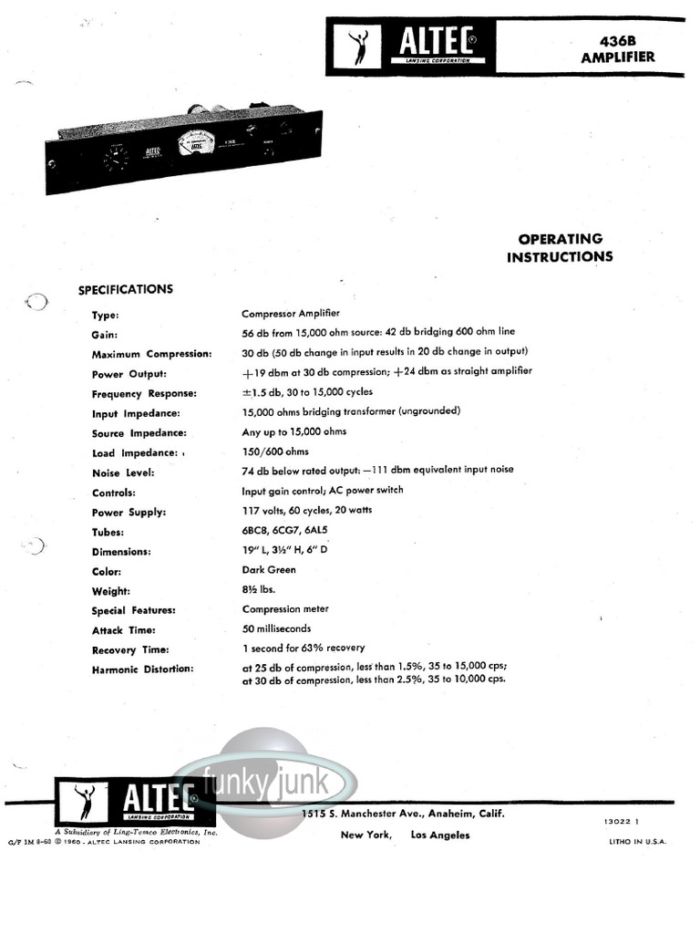 Altec 436b | PDF