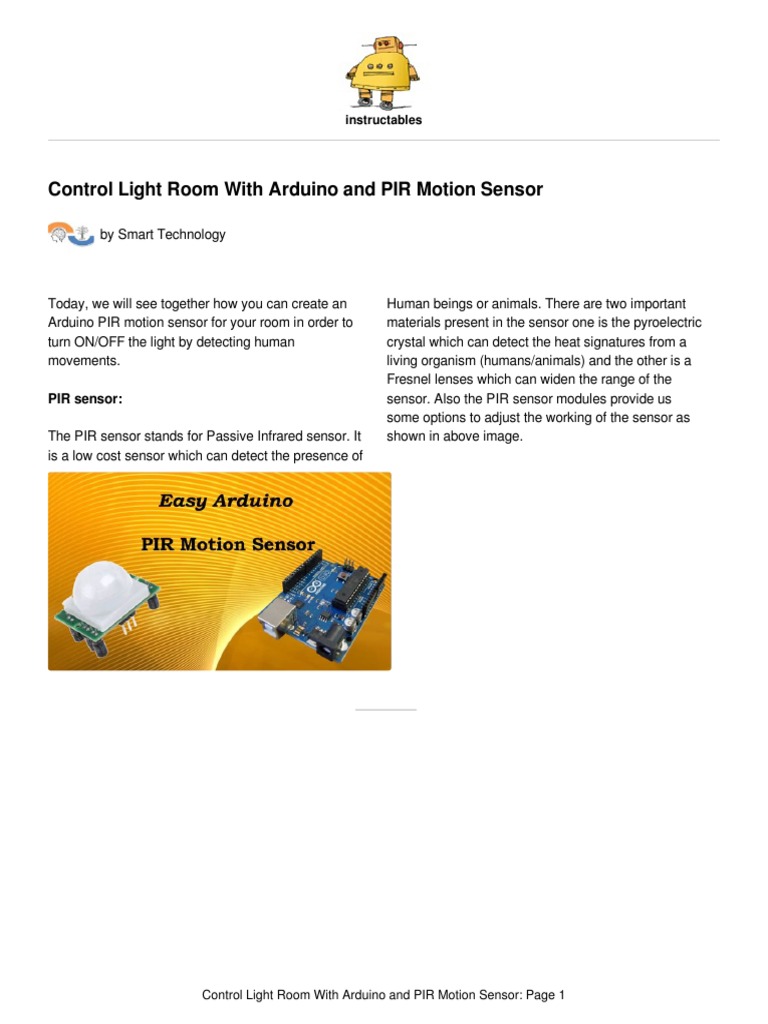 Control Light Room With Arduino and PIR Motion Sen | Download Free PDF ...