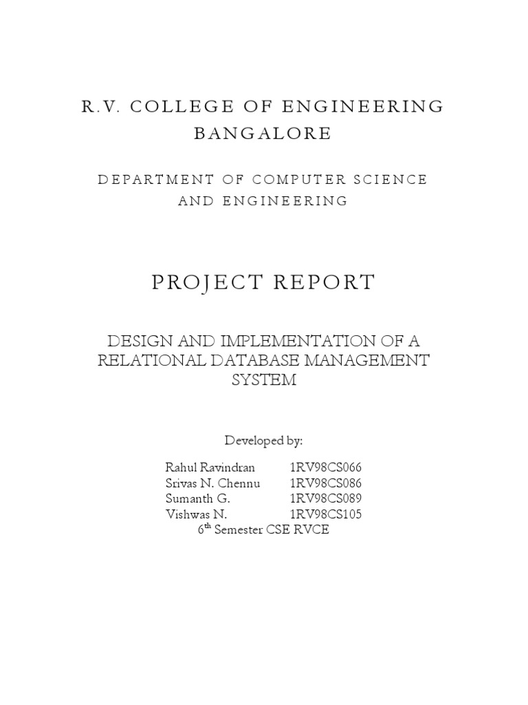 Dbms Mini Project | PDF | Database Index | Databases
