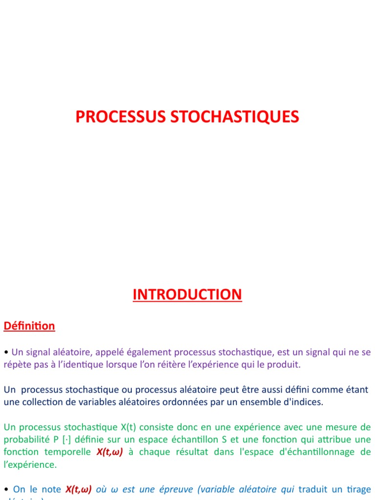 Chapitre 2 Processus Stochastiques | PDF | Processus stationnaire ...