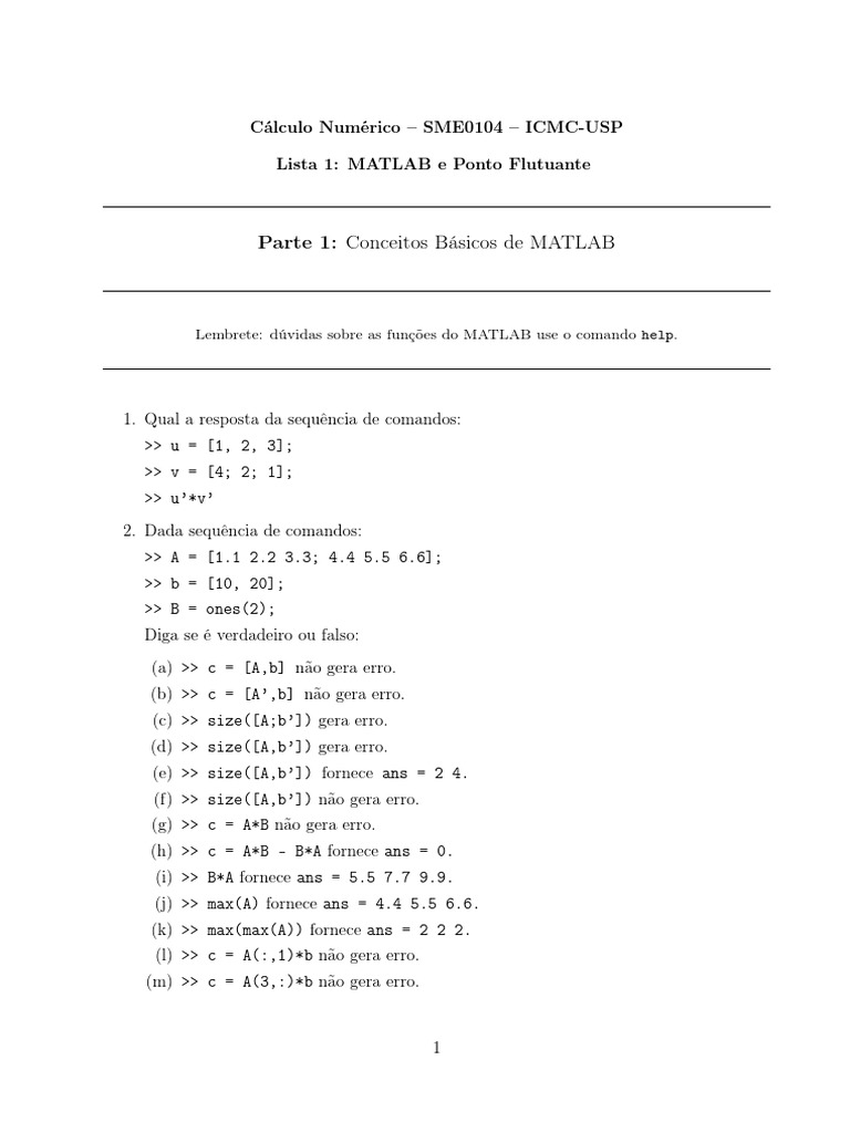 Lista 1 | PDF | Triângulo | Matriz (Matemática)