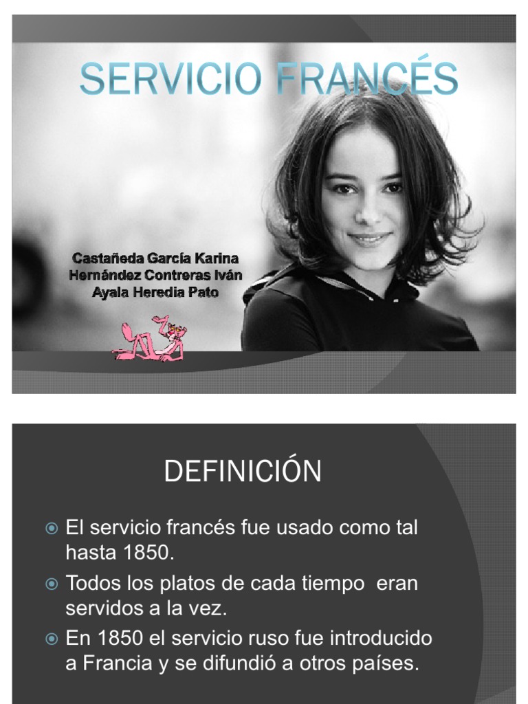 Características del Servicio Francés | PDF | Cocina, comidas y vino ...