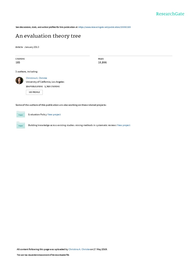 An Evaluation Theory Tree | PDF