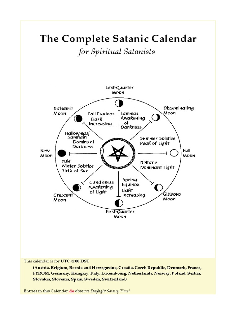 The Complete Satanic Calendar: For Spiritual Satanists | PDF | Wheel Of ...