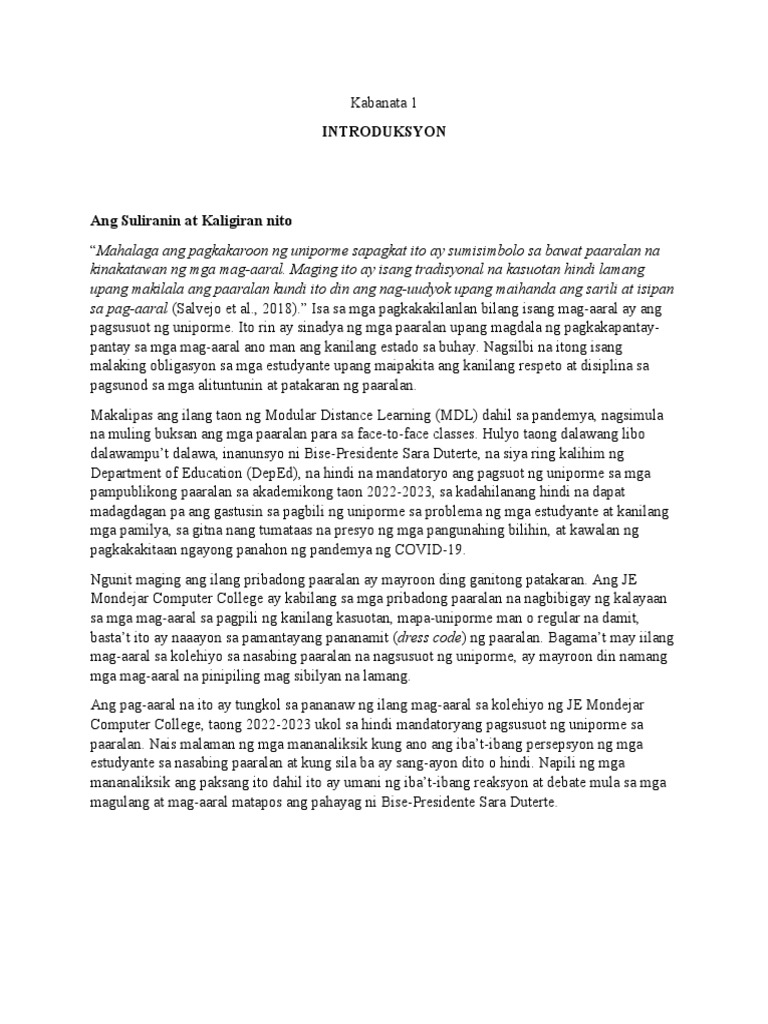 Kabanata 1 | PDF