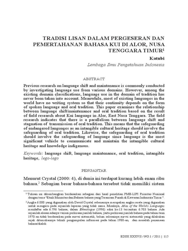 Tradisi Lisan Setiap Daerah | PDF