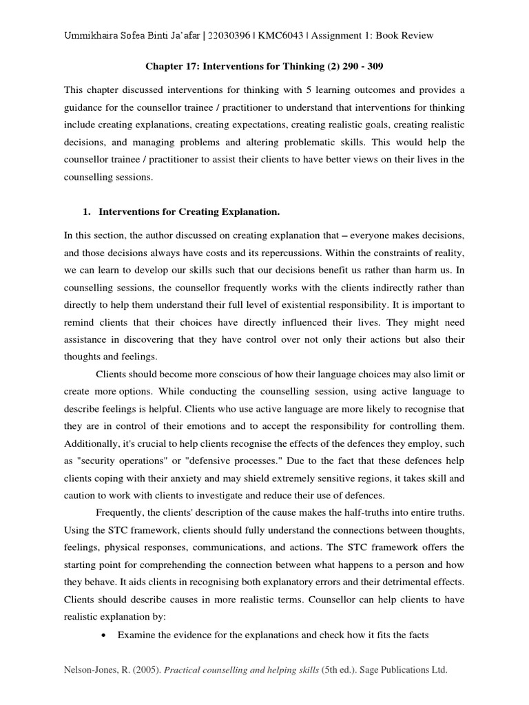 Chapter 17: Interventions For Thinking (2) 290 - 309 | PDF | Goal Setting | Goal