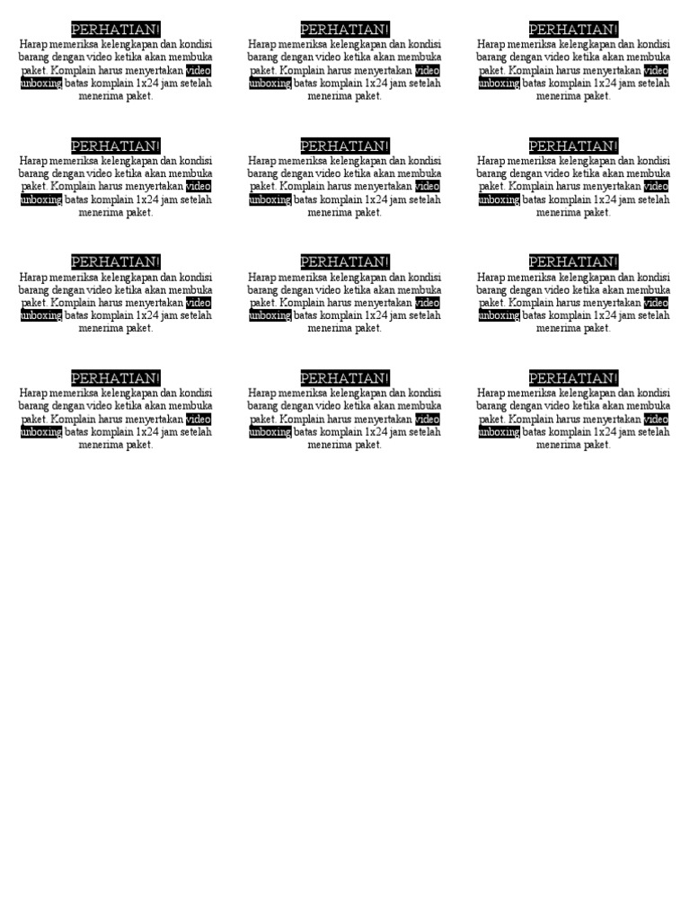 Label Video Unboxing | PDF