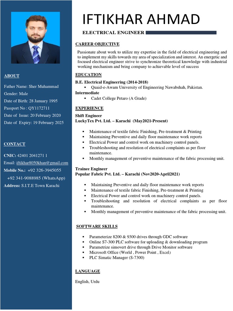 Iftikhar Ahmad CV.. | PDF | Computing | Engineering