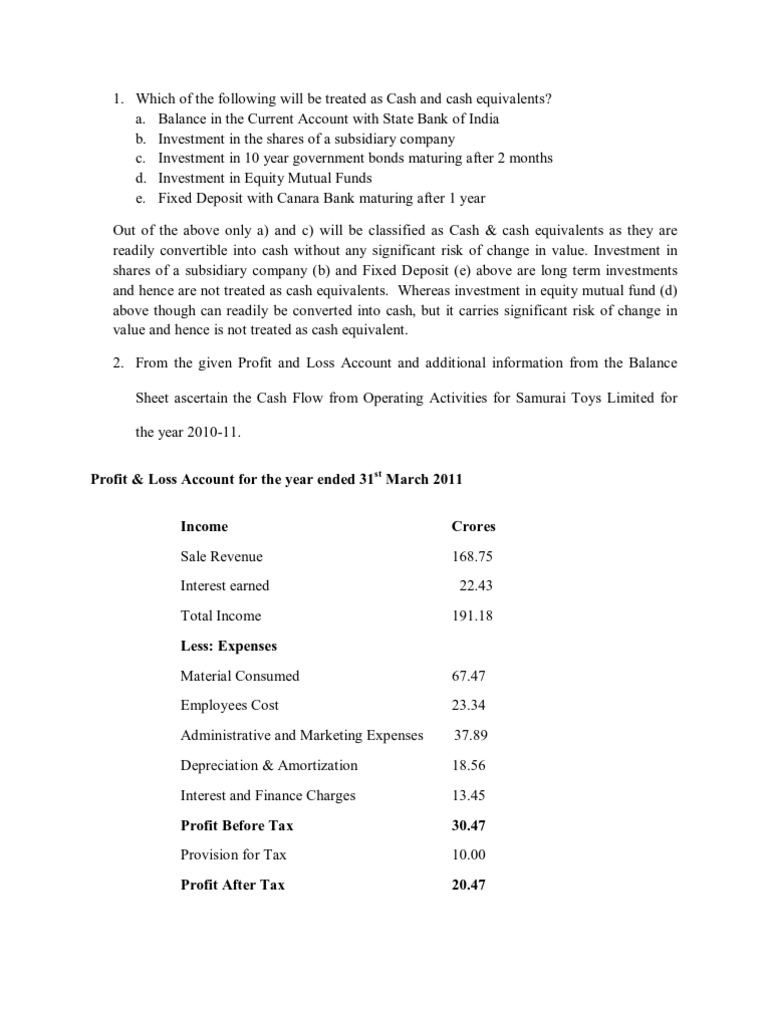 Cash Flow Statement Practice | PDF