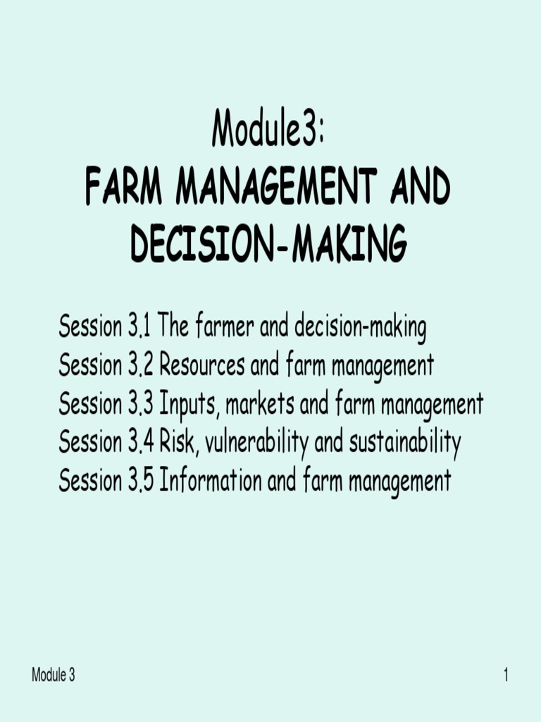 Farm Management and Decision-Making | PDF | Prices | Farms