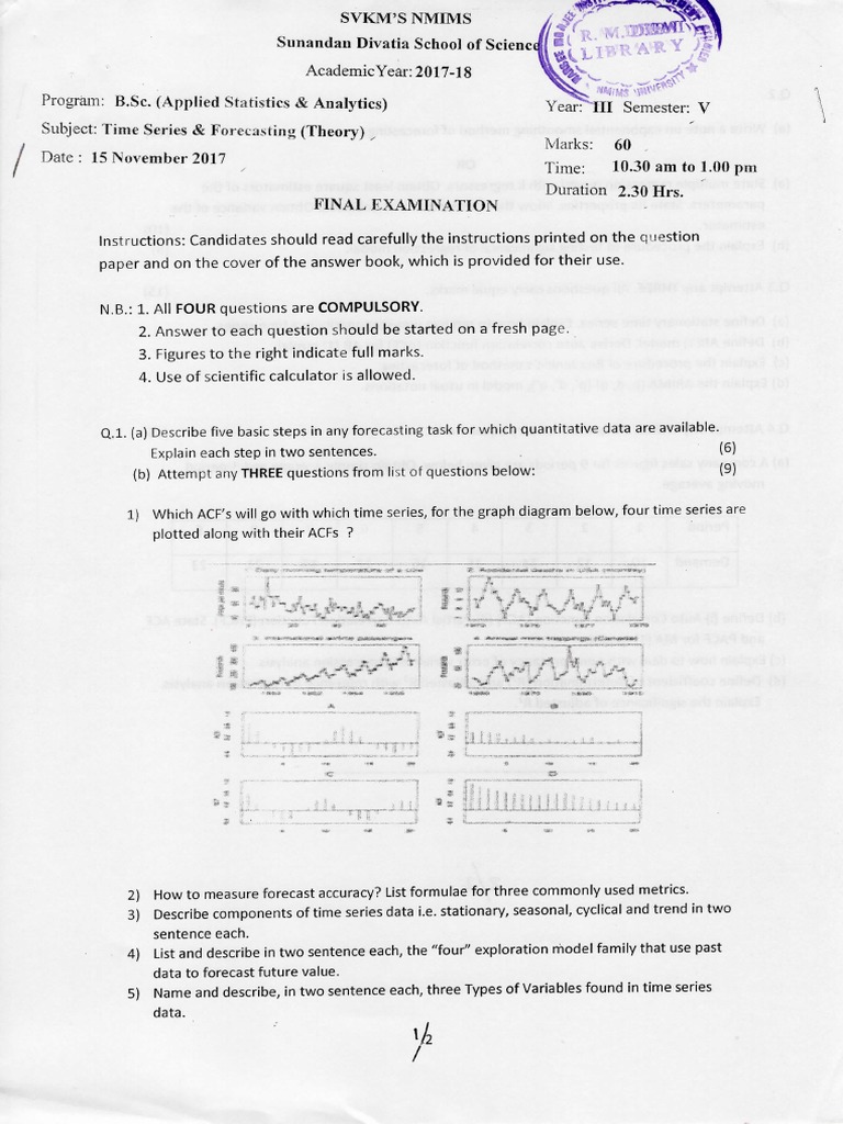 Time Series & Forecasting (Theory) 498 - Xid-3607638 - 1 | PDF | Autocorrelation | Time Series