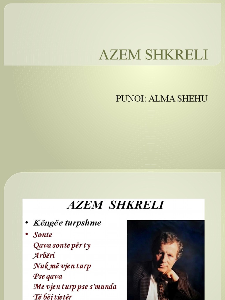 Azem Shkreli: Punoi: Alma Shehu | PDF