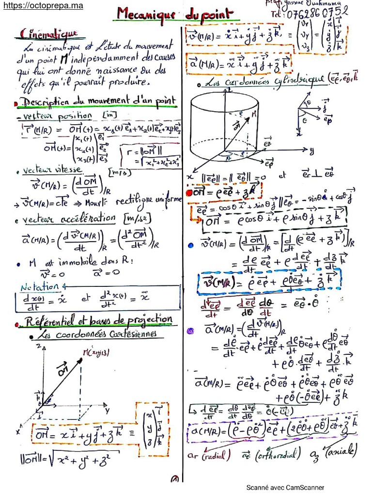 120 Resume Mecanique Du Point s1 SMPC Smia PDF 2022 | PDF | Home & Garden