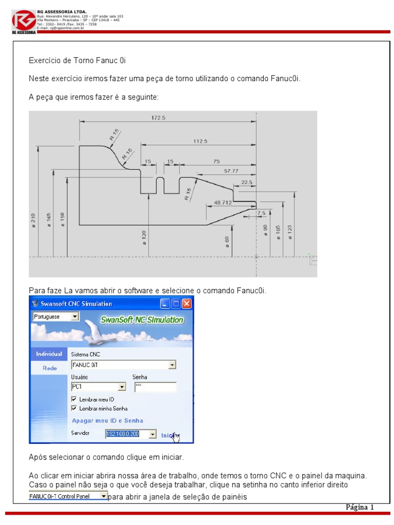 Exercicio de Torno - Fanuc 0it | PDF | Janela (informática) | Máquinas