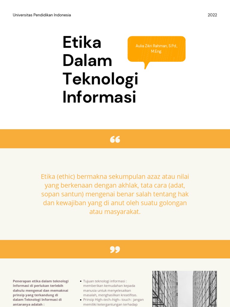 Etika Dalam Teknologi Informasi | PDF