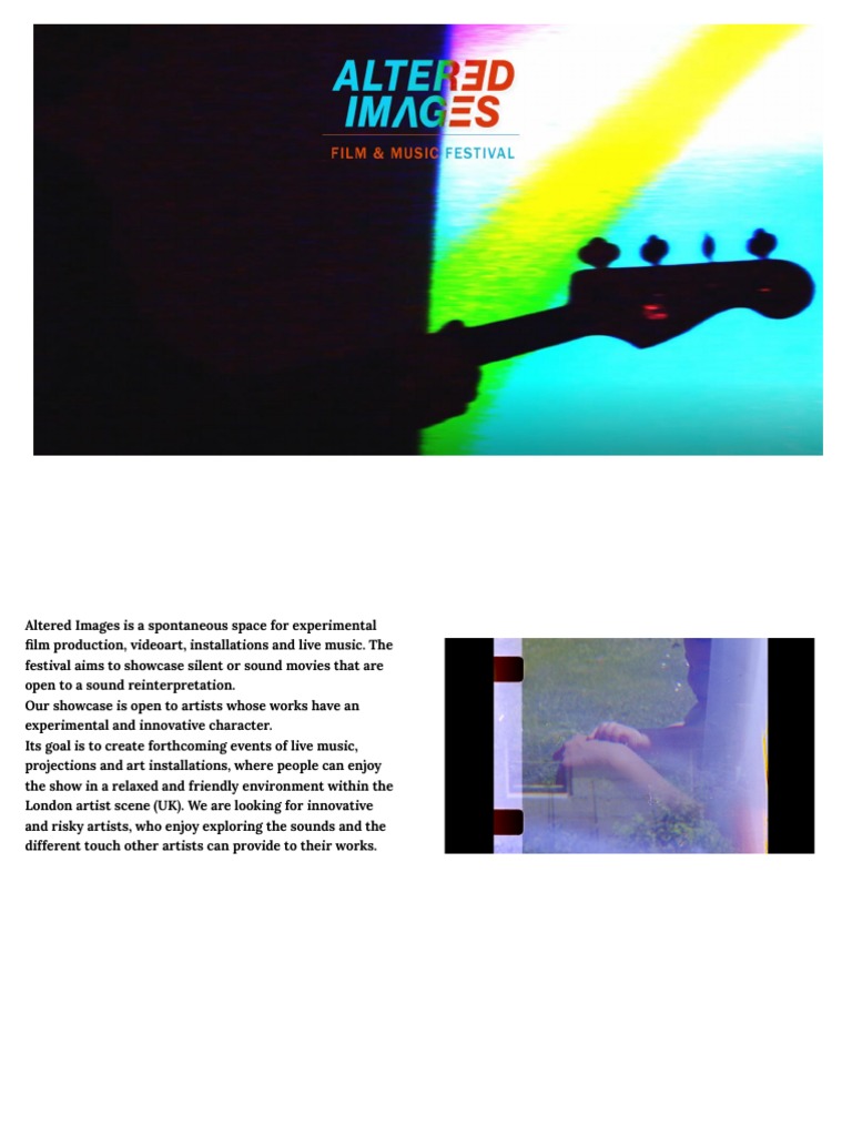 Altered Images Festival - Call For Artists - 2022 | Download Free PDF ...