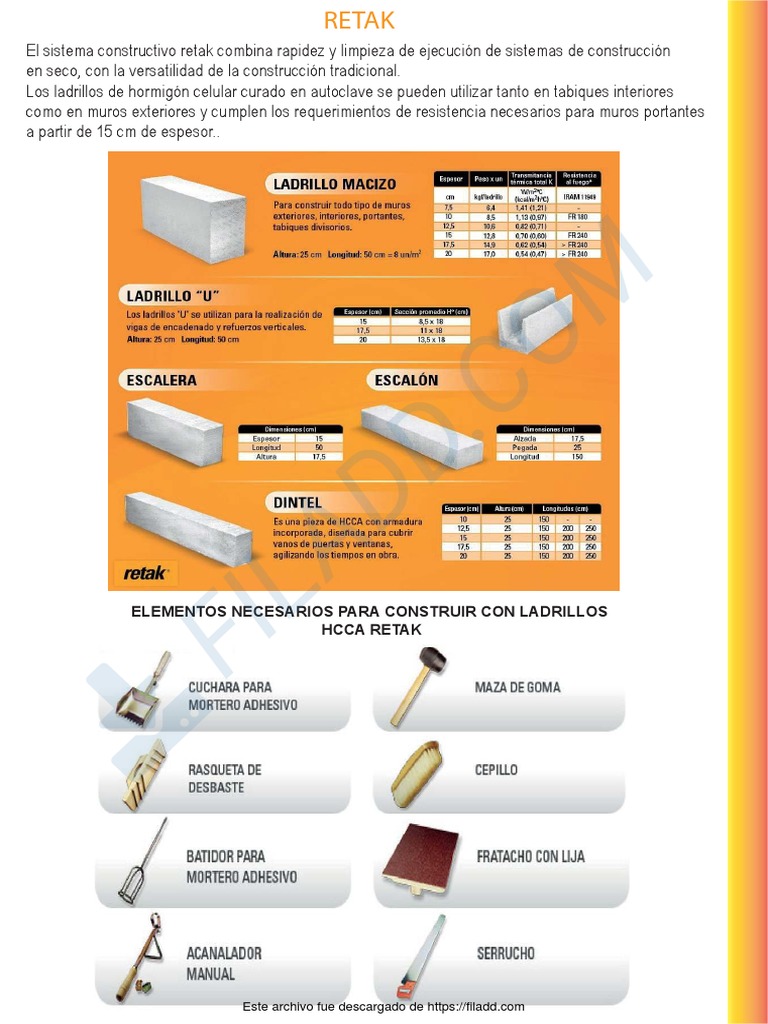 Retak Lamina H | PDF | Ladrillo | Componentes