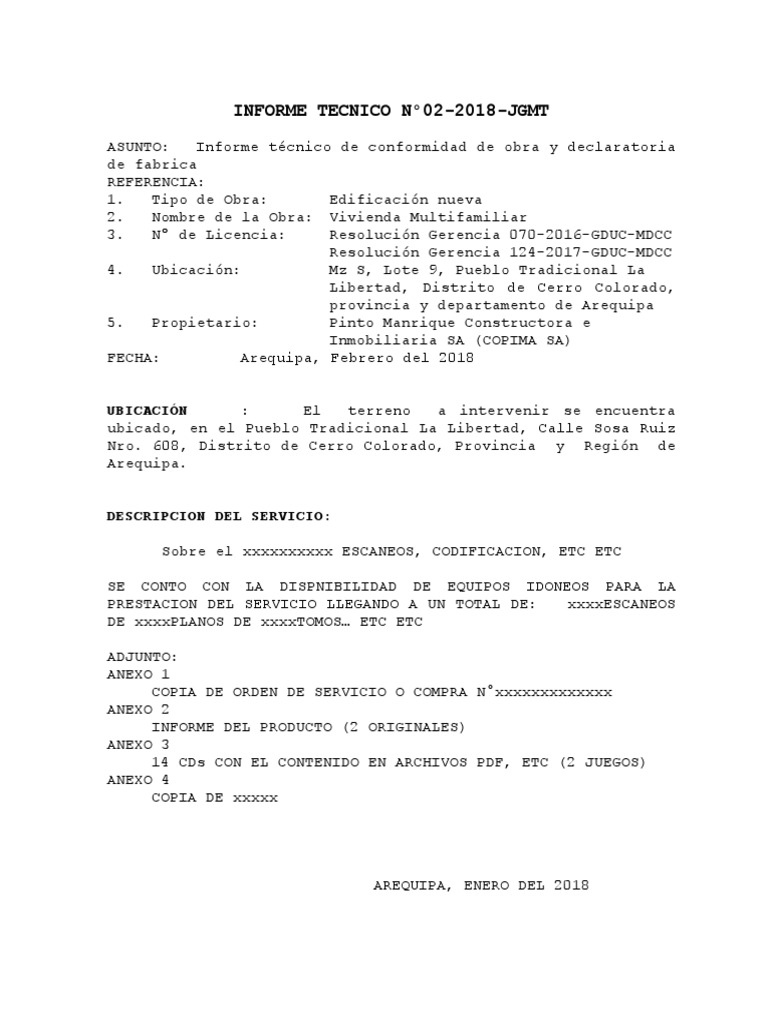 Carta e Informe | PDF