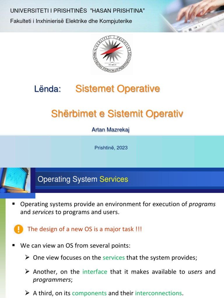 Sistemet Operative Shërbimet e Sistemit Operativ: Lënda | PDF | Operating System | Graphical ...