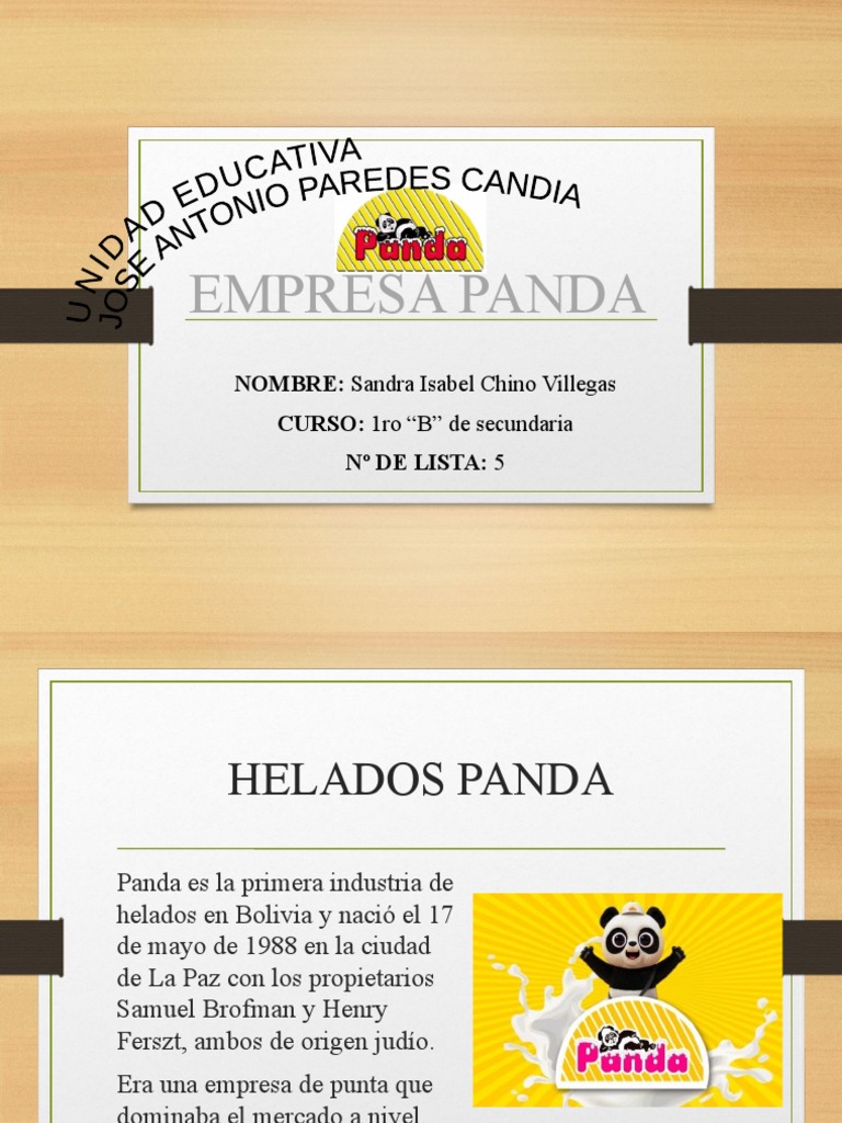 Empresa Panda: NOMBRE: Sandra Isabel Chino Villegas CURSO: 1ro "B" de Secundaria #De Lista: 5 | PDF
