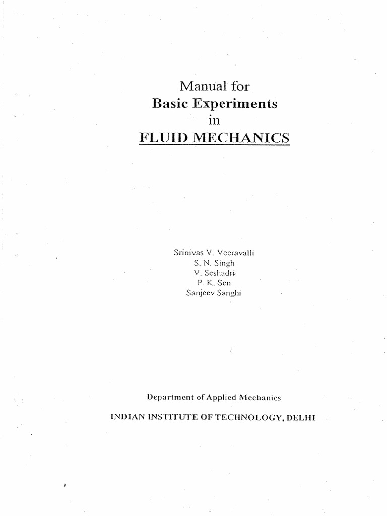 Fluids Lab Manual APL107 Part1 | PDF