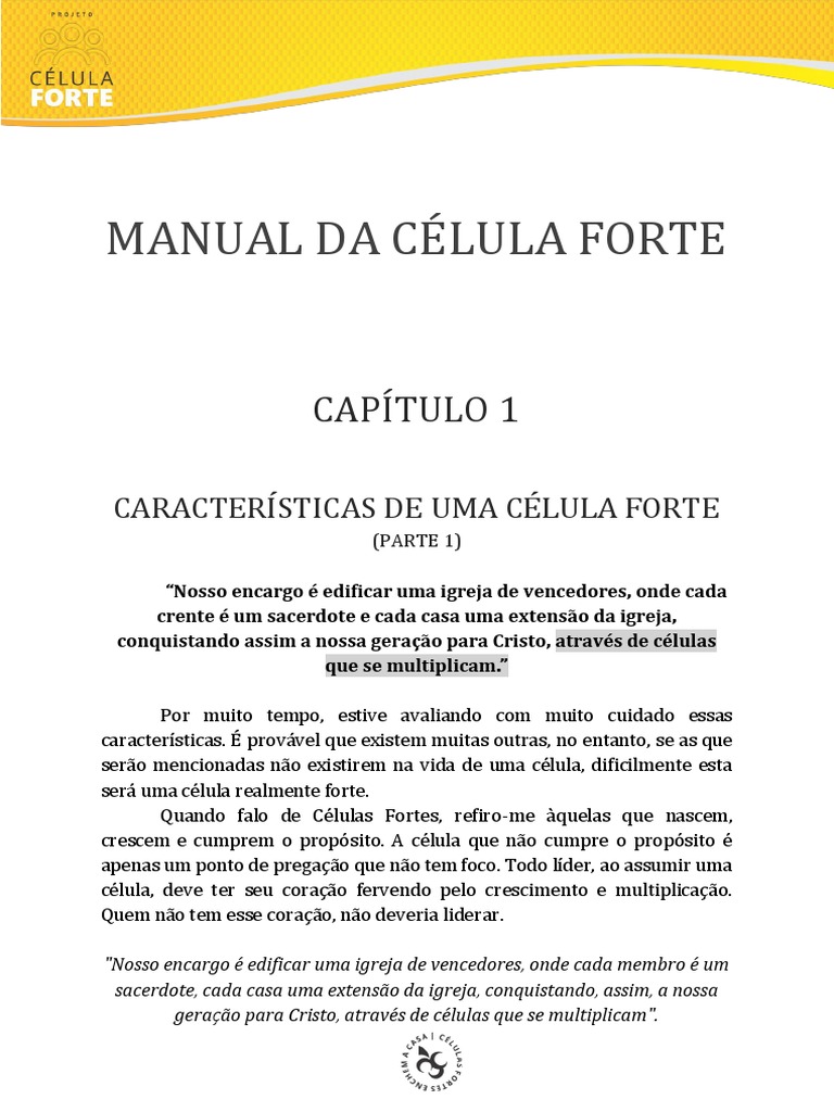 Manual Da Célula Forte | PDF | Amor | São Pedro