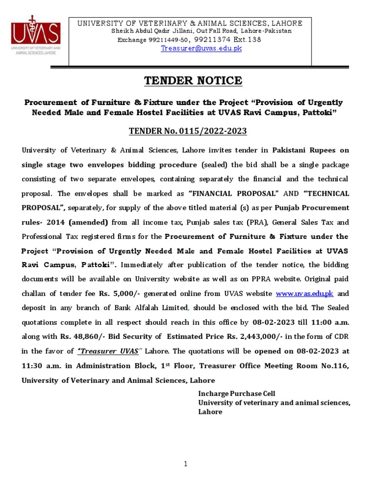Tender Notice | PDF