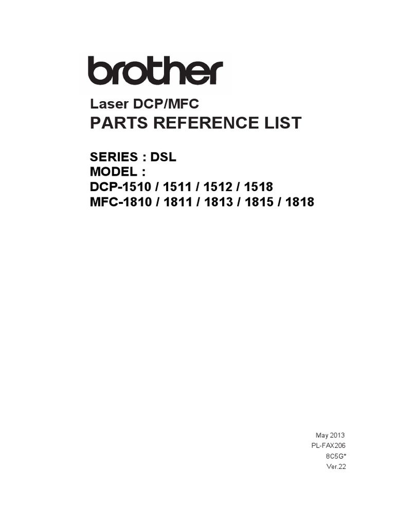 Brother DCP-1512 - Part List | PDF | Computer Hardware | Office Work