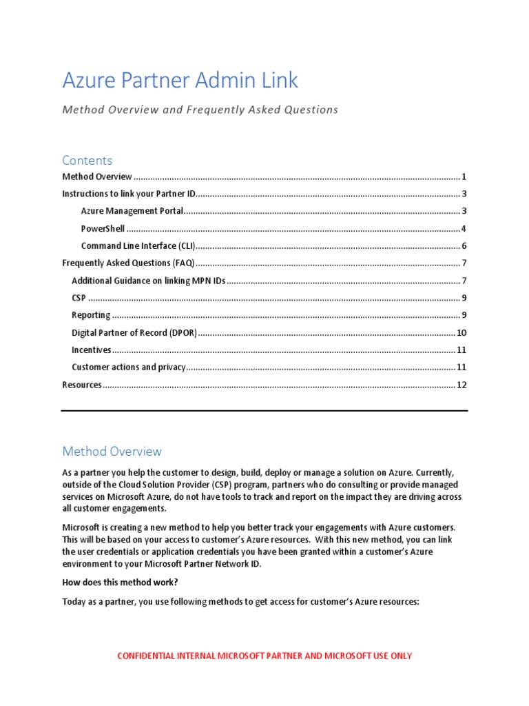 Azure Partner Admin Link: Method Overview and Frequently Asked ...