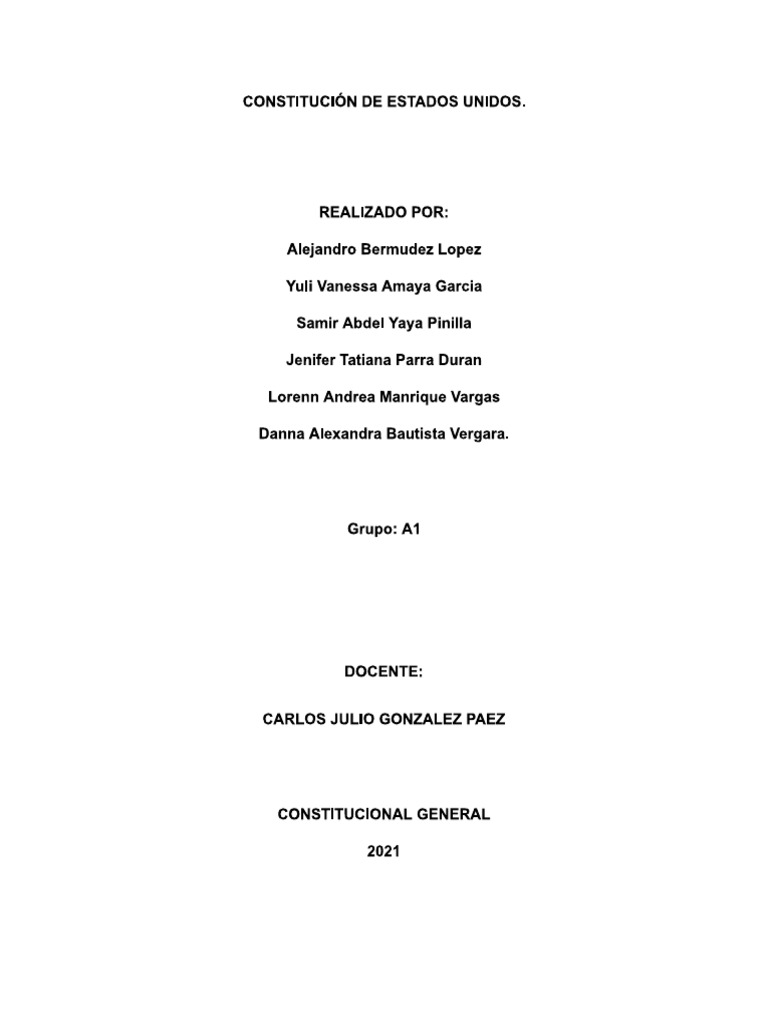 Constitución De Estados Unidos Pdf
