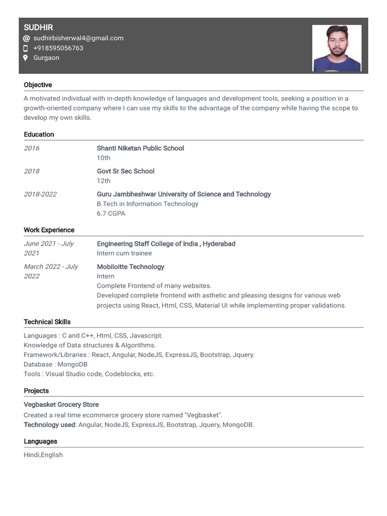 Sudhir Resume | PDF | Career & Growth | Business