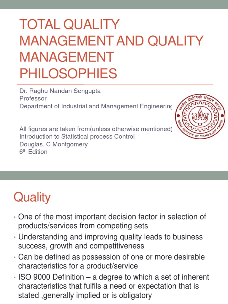 Total Quality Management and Quality Management Philosophies | PDF ...