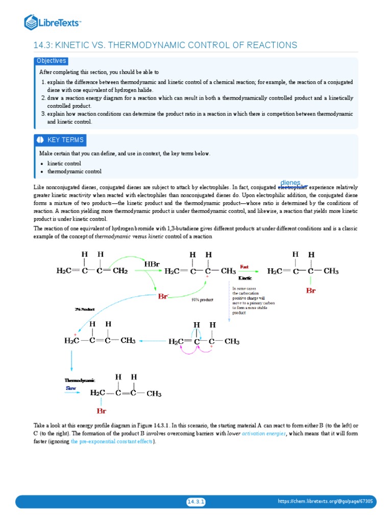 14.03 - Kinetic - vs. - Thermodynamic - Control - of - Reactions | PDF ...