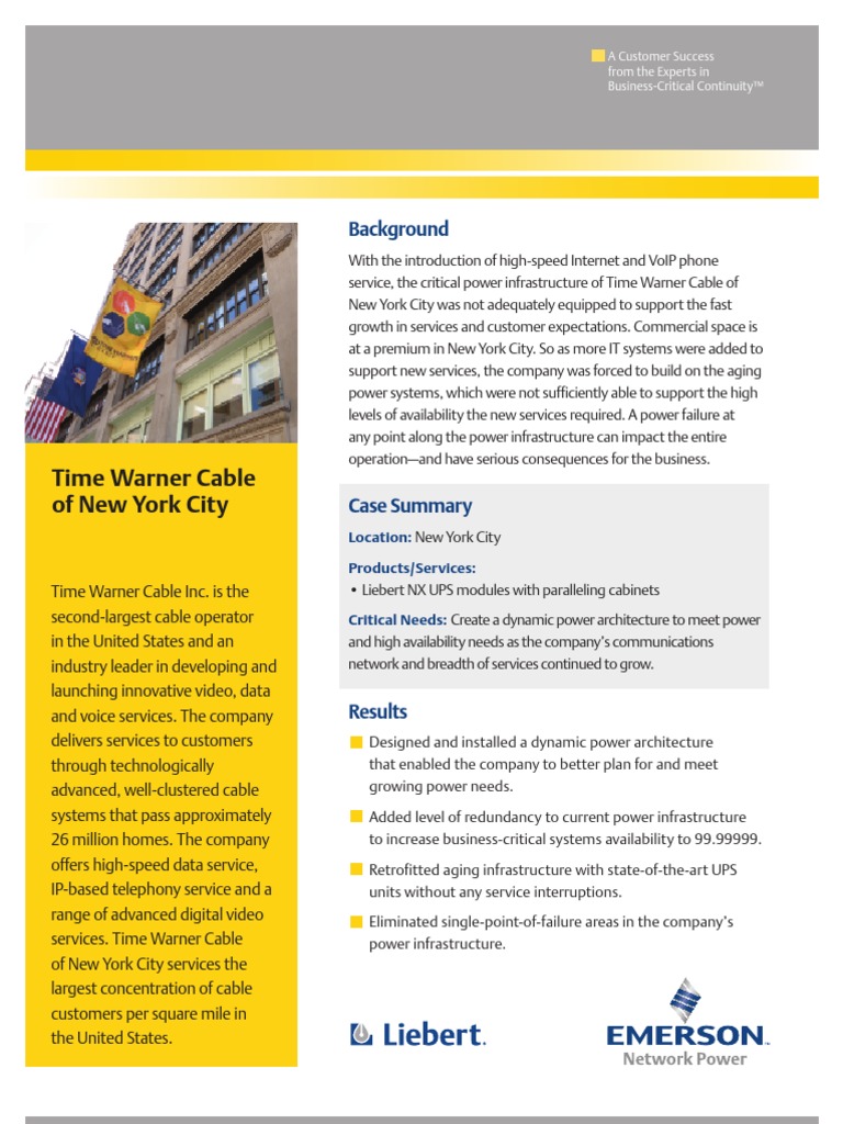 Time Warner Cable of New York City | PDF | Data Center | Voice Over Ip
