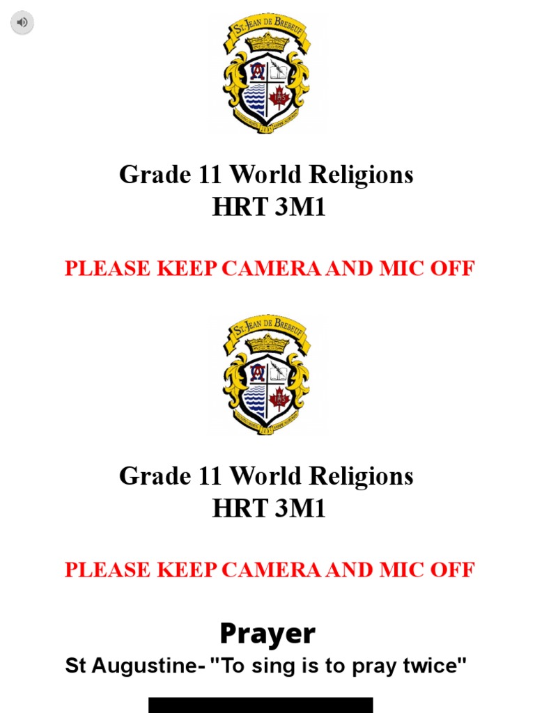 Grade 11 World Religions HRT 3M1: Please Keep Camera and Mic Off | PDF