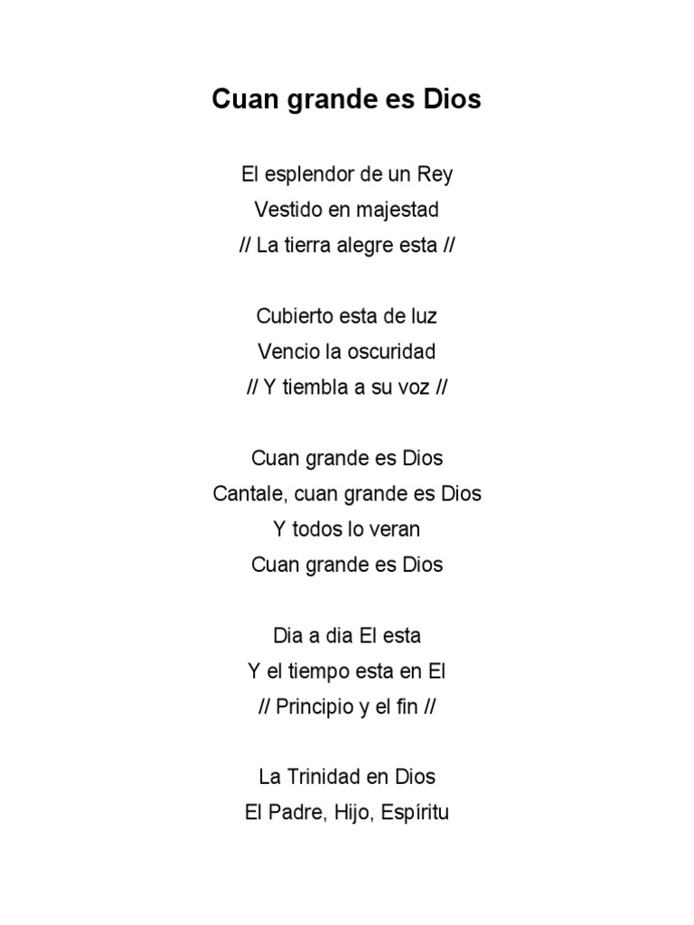 Cuan Grande Es Dios | PDF