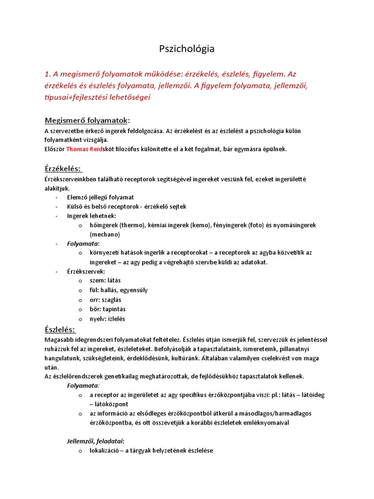 PszicholÃ Gia Tã©telek | PDF